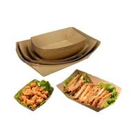 China Microwavesafe Stackable Brown Disposable Paper Trays Custom For Kitchen for sale