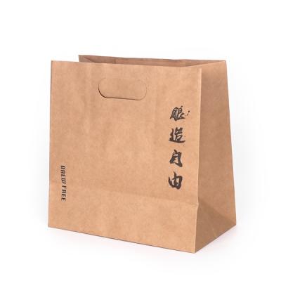 China FDA Approved Hot Food Takeaway Paper Bags With Flexo Printing OEM for sale