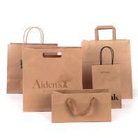 China Biodegradable Recycled Paper Grocery Bags For Retail Stores Supermarkets for sale
