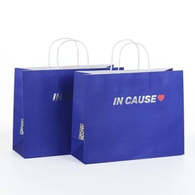China Biodegradable Kraft Paper Carry Bag 50 Gram Water Resistant Open Top Closure for sale
