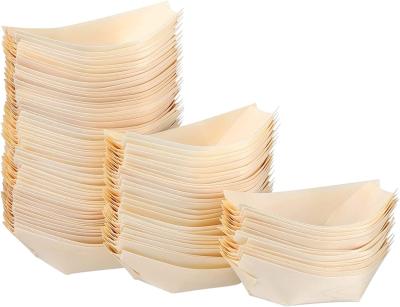 China Eco Friendly Bamboo Serving Kraft Paper Food Tray Plate Boat Reusable for sale
