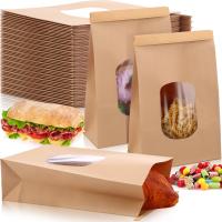 China Disposable Greaseproof Lined Bakery Paper Bags Packaging Customized for sale