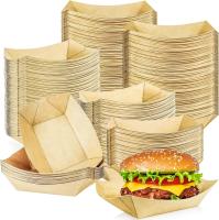 China Heat Resistant Brown Paper Serving Tray Plates & Boats For Food Biodegradable for sale