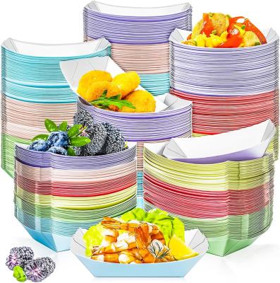 China Ovenable Oval Disposable Paper Food Tray 5 Lb Mass Production for sale
