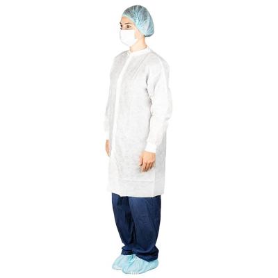 China PP Non-Woven Doctor Lab Coat with Elastic or Knitted Cuffs for sale