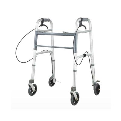 China NPKL2210 Adult Dual Button Aluminum Folding Rollator Walker with 5