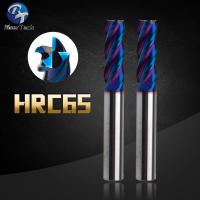 China Nano Four Flutes Carbide End Mill And Milling Cutters HRC65 HRC58 HRC55 For Metal Steel Cutting for sale