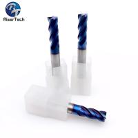 China Nano Four Flutes Carbide End Mill And Milling Cutters HRC65 HRC58 HRC55 For Metal Steel Cutting for sale