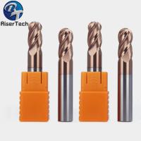 China Solid Carbide 4 Flute Ballnose Endmill 6mm Coated HRC55 HRC60 For Wood And Metal Working for sale