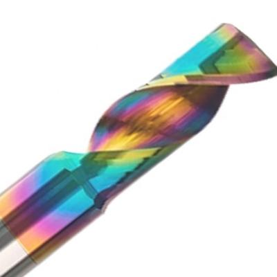 China 3.175mm Shank Dia Aluminum Copper End Mill 3 Flutes Colorful DLC Coating for sale