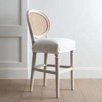 China Linen Solid Wood Barstool Removable Upholstered Wood Bar Stools Stylish for sale