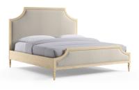 China Elegant Linen Upholstered Wood Frame Bed Stylish High Stability Easy To Clean for sale