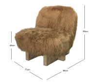 China Dustproof Faux Fur Accent Chair 77×88×89cm Comfort With Solid Wood Base for sale