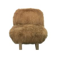 China Dustproof Faux Fur Accent Chair 77×88×89cm Comfort With Solid Wood Base for sale