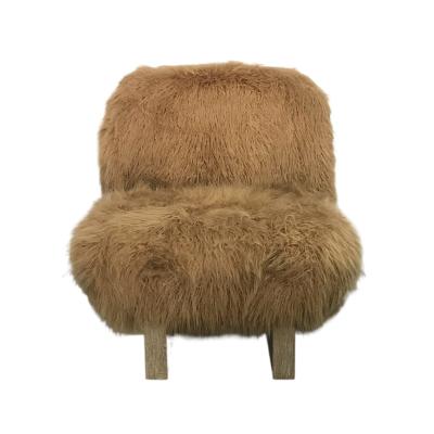 China Dustproof Faux Fur Accent Chair 77×88×89cm Comfort With Solid Wood Base for sale