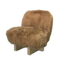 China Dustproof Faux Fur Accent Chair 77×88×89cm Comfort With Solid Wood Base for sale