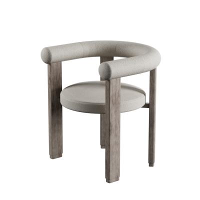 China Upholstered Modern Barrel Back Dining Chair Comfortable And Fashionable for sale