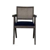 China Solid Wood Frame Cane Back Dining Chair 53*60*85cm supple With Velvet Seat for sale