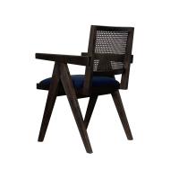 China Solid Wood Frame Cane Back Dining Chair 53*60*85cm supple With Velvet Seat for sale
