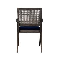 China Solid Wood Frame Cane Back Dining Chair 53*60*85cm supple With Velvet Seat for sale