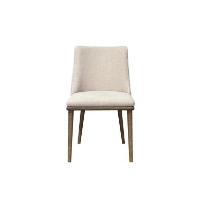 China Lightweight Solid Wood Upholstered Dining Chairs Easy Cleaning Wooden Padded Dining Chairs for sale