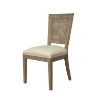China Cane Back Wooden Upholstered Dining Chairs 48*58*89cm Easy Cleanup Moisture Proof for sale