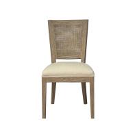 China Cane Back Wooden Upholstered Dining Chairs 48*58*89cm Easy Cleanup Moisture Proof for sale