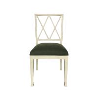 China Geometric Back Wooden Cushioned Dining Chairs Stylish Moisture Resistance for sale