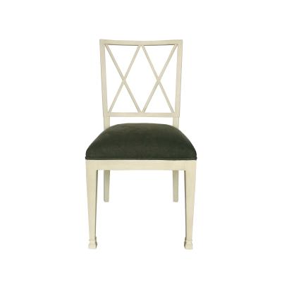 China Geometric Back Wooden Cushioned Dining Chairs Stylish Moisture Resistance for sale