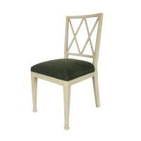 China Geometric Back Wooden Cushioned Dining Chairs Stylish Moisture Resistance for sale