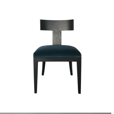 China Designer Curved Back Dining or Lounge Chair with Plush Velvet Upholstered Seat for sale