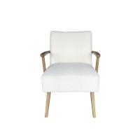 China Lambswool Upholstered Dining Room Chairs With Armrests And Solid Wood Legs for sale