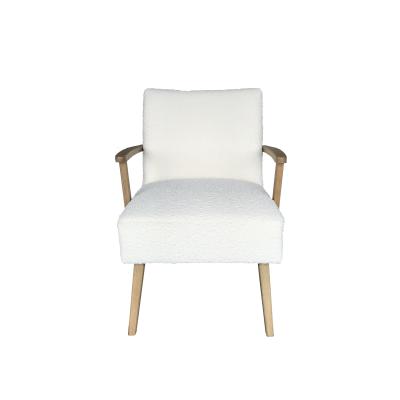 China Lambswool Upholstered Dining Room Chairs With Armrests And Solid Wood Legs for sale