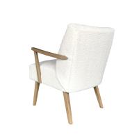 China Lambswool Upholstered Dining Room Chairs With Armrests And Solid Wood Legs for sale
