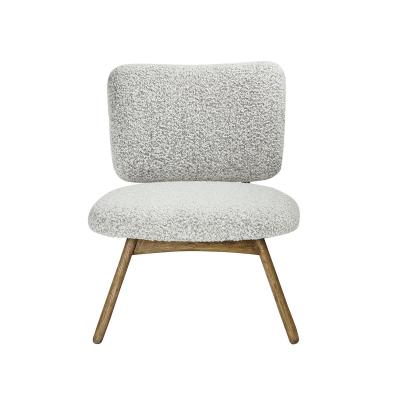 China Designer Lounge Chair with Split Solid Wood Legs – Armrest-Free and Comfortable for sale