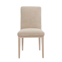 China Solid Wood Dining Chair with Soft Upholstered Back and Seat – Armrest-Free Design for sale