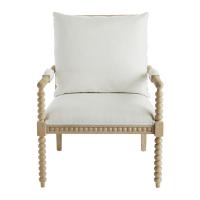 China Vintage-Inspired Lounge Chair with Back Cushion, Designer Armrests, and Solid Wood Legs for sale