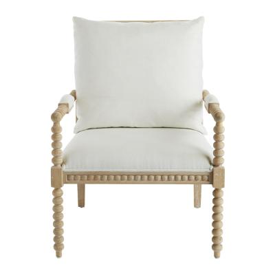China Vintage-Inspired Lounge Chair with Back Cushion, Designer Armrests, and Solid Wood Legs for sale