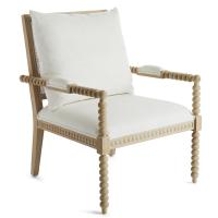China Vintage-Inspired Lounge Chair with Back Cushion, Designer Armrests, and Solid Wood Legs for sale