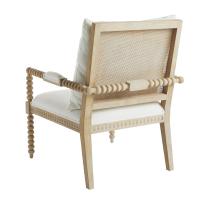 China Vintage-Inspired Lounge Chair with Back Cushion, Designer Armrests, and Solid Wood Legs for sale