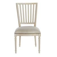 China French-Style Dining Chair with Lattice Back, No Armrests, and Nailhead Trim for sale