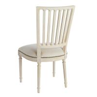China French-Style Dining Chair with Lattice Back, No Armrests, and Nailhead Trim for sale