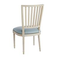 China French-Style Dining Chair with Lattice Back, No Armrests, and Nailhead Trim for sale