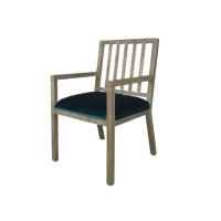 China Vintage Lounge Chair with Lattice Back, Armrests, and Plush Velvet Upholstered Cushion for sale