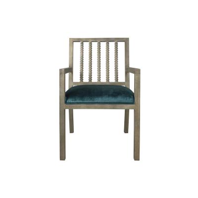 China Vintage Lounge Chair with Lattice Back, Armrests, and Plush Velvet Upholstered Cushion for sale