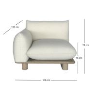 China Right Arm Single Seater Sofa 106×103×78cm Flexible Modular Combinations for sale