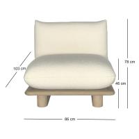 China Armless Sofa With Wood Legs Single Seater Sofa Seamless Modular Connection for sale