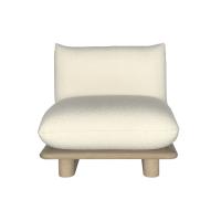China Armless Sofa With Wood Legs Single Seater Sofa Seamless Modular Connection for sale