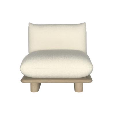 China Armless Sofa With Wood Legs Single Seater Sofa Seamless Modular Connection for sale