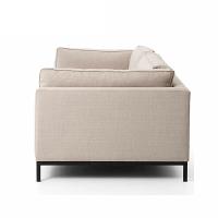 China Cotton Fabric Three Seater Sofa Comfort With Armrests And Minimalist Legs for sale